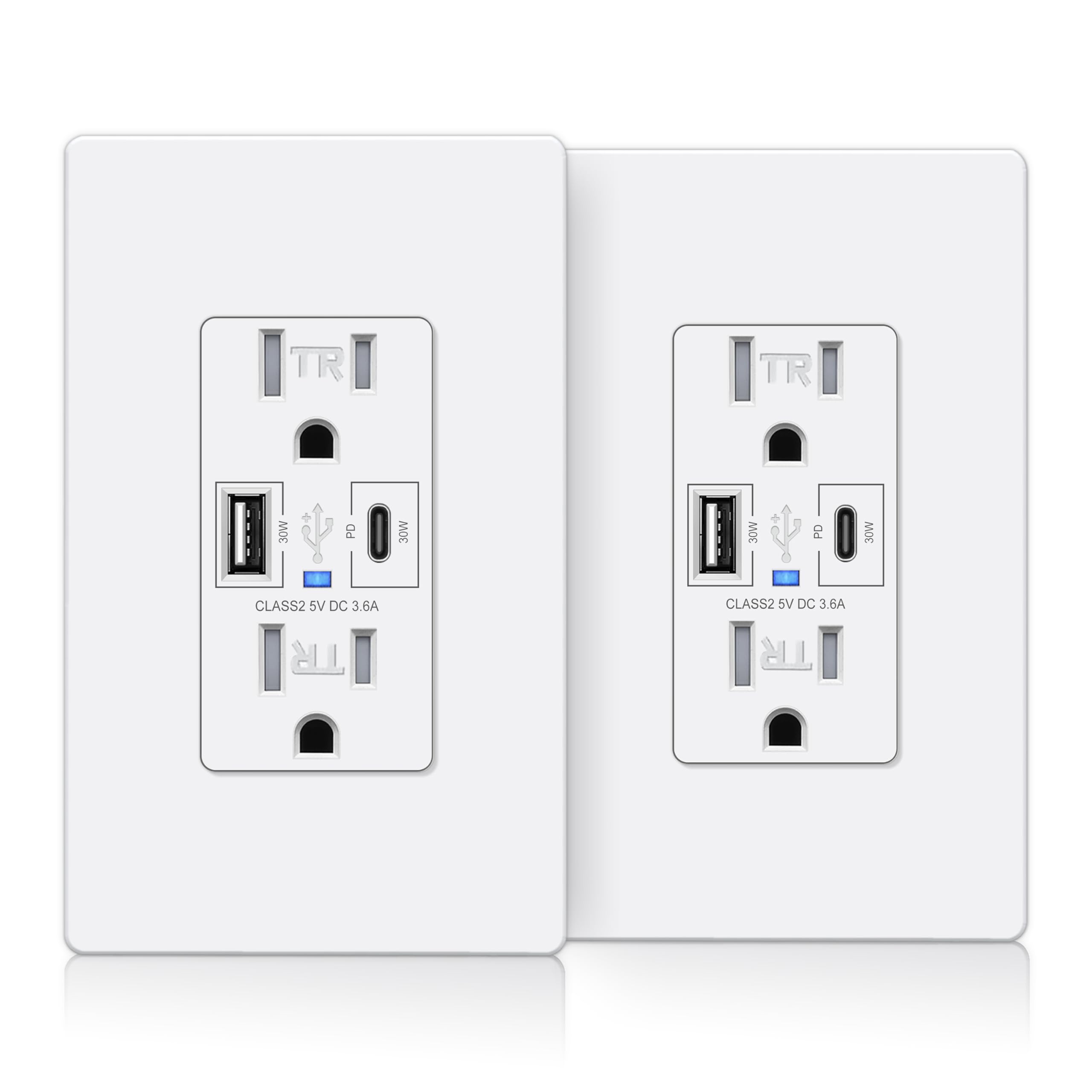 BESTTEN USB C Outlet Receptacle, 30W PD 3.0 Type C Wall Outlet, 15 Amp ...