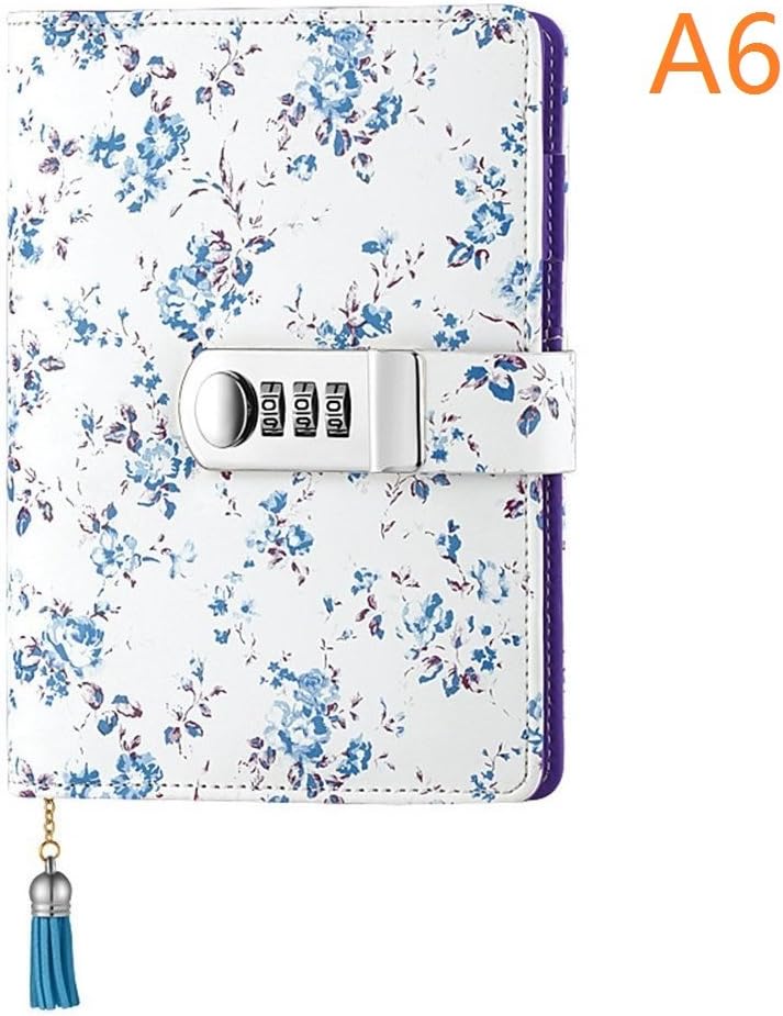 Amazon.com : Floral Diary with Lock PU Leather Combination Lock Journal ...
