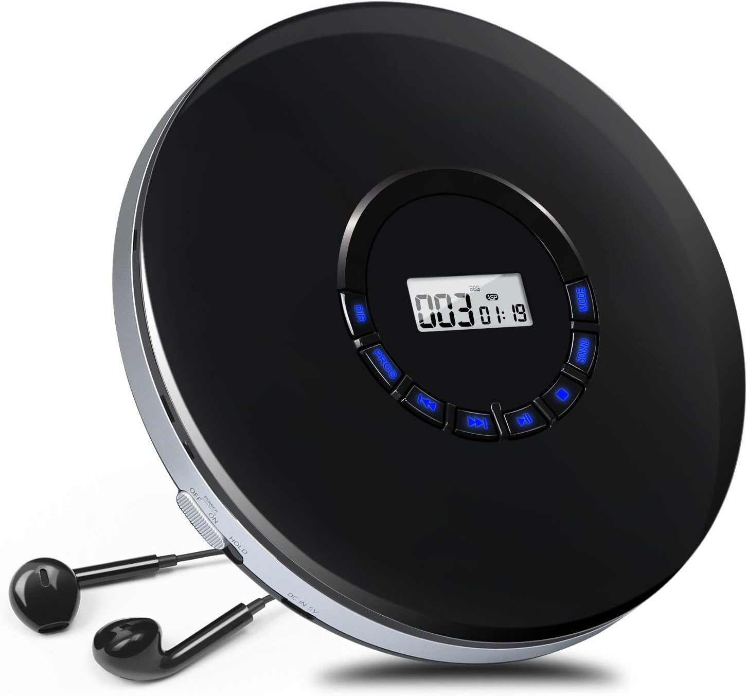 Pumpkin Reproductor CD Portátil con Auriculares, Cable AUX, LED ...