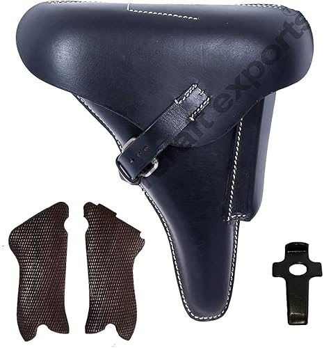 German Original Black P08 WW2 Luger Holster with P08 Luger Wooden Hand ...