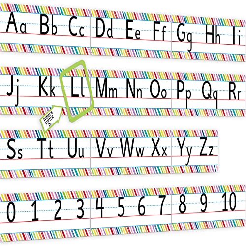 Colorful Scribble Alphabet and Numbers Line Bulletin Board Set Alphabet ...