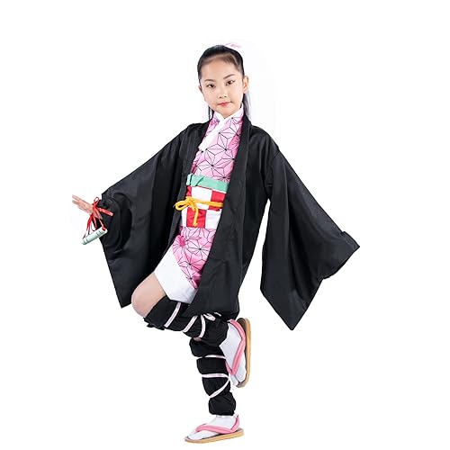 FENGLONG-YB Anime Kimono nezuko Cosplay Costume for kids and girl 10-12 ...