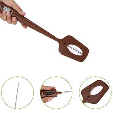 Fdit Clear Digital Display Thermometer Spatula for Chocolate, Creams ...