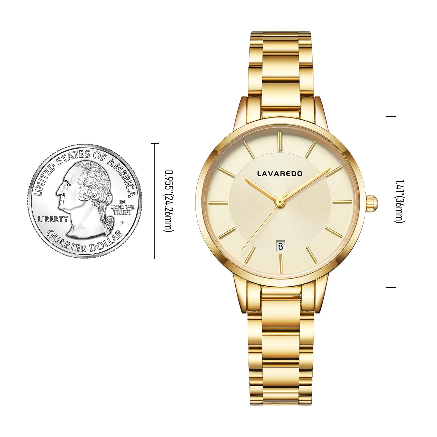 Mua L LAVAREDO Women's Bracelet Watch,Dainty Luxury Gold Watches for ...