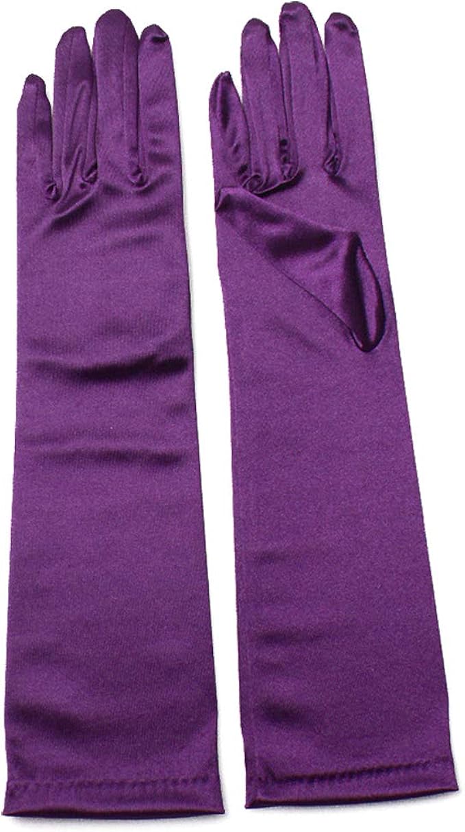 Amazon.com: Winrase Ms. Opera Stretch Satin Gloves for Wedding Party ...