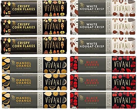 Vivani Organic Vegan Chocolate 12 x 35g Bars Mixed Case: Amazon.co.uk ...
