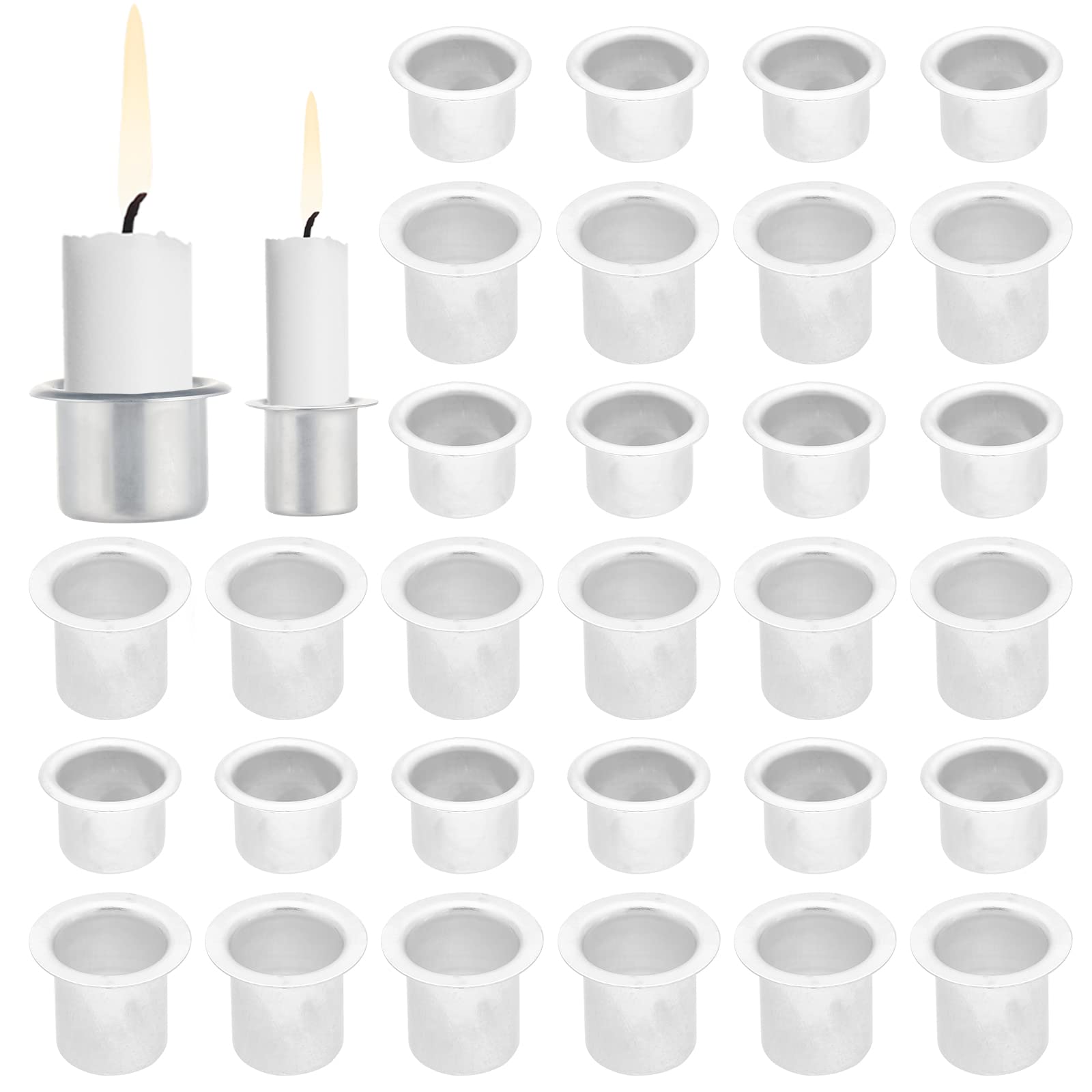PH PandaHall 40pcs Mini Metal Candle Inserts Candlestick Holder Cup 2 ...