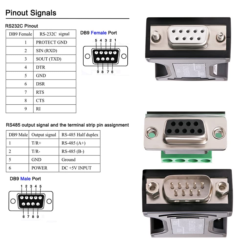 Mua DTECH RS232 to RS485 Serial Converter Adapter with 4 Position Terminal Block for Industrial ...