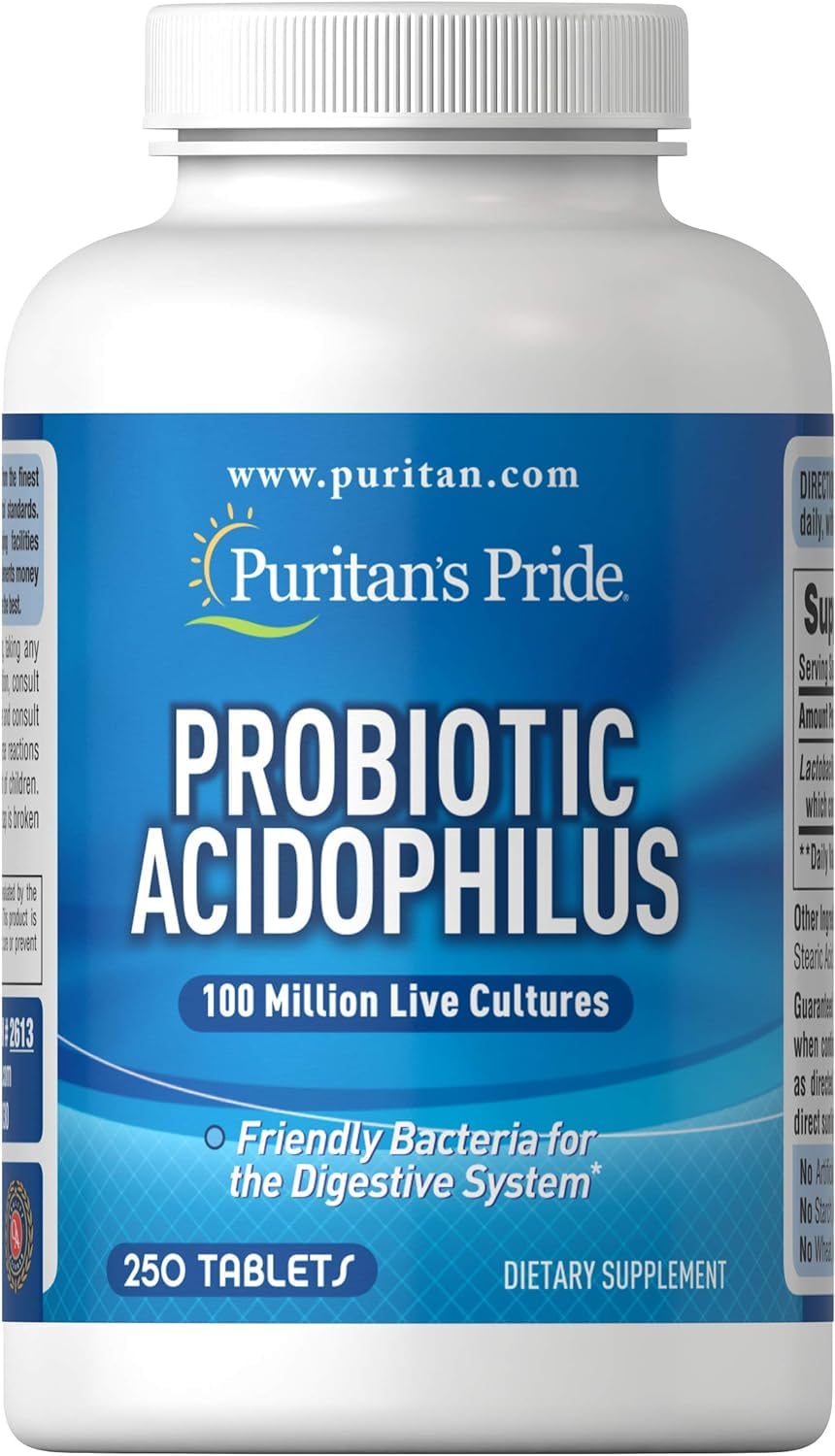 Puritan's Pride Daily Probiotic Acidophilus, 100 Million Live Cultures ...