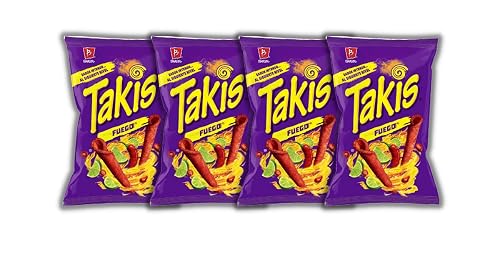 Barcel Takis Fuego Chips (Imported from Mexico)-Box of 4 Bags (Net. 70g ...