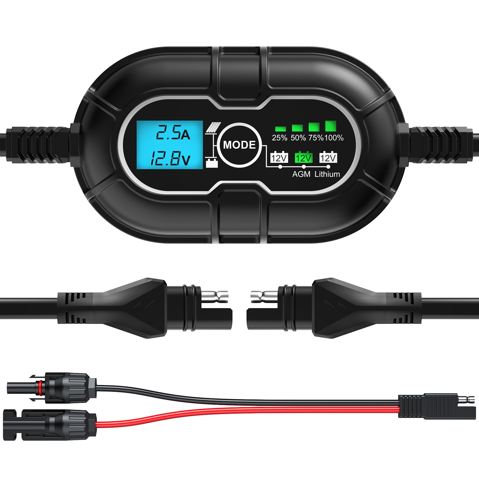 SUNER POWER 10 Amp 12V MPPT Solar Charge Controller, LCD Display ...