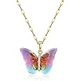 Amazon.com: HOLINSE Butterfly Necklace for Women - Fairy Cubic Zirconia ...