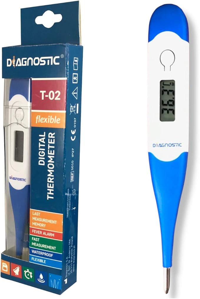 DIAGNOSTIC T-02 Termometro flessibile digitale per uso orale, sotto le ...