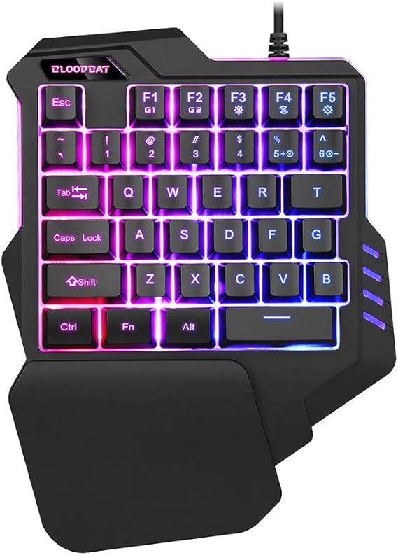G92 Wired Gaming Keypad with RGB Backlight 35 Keys Ergonomic Cool Black ...