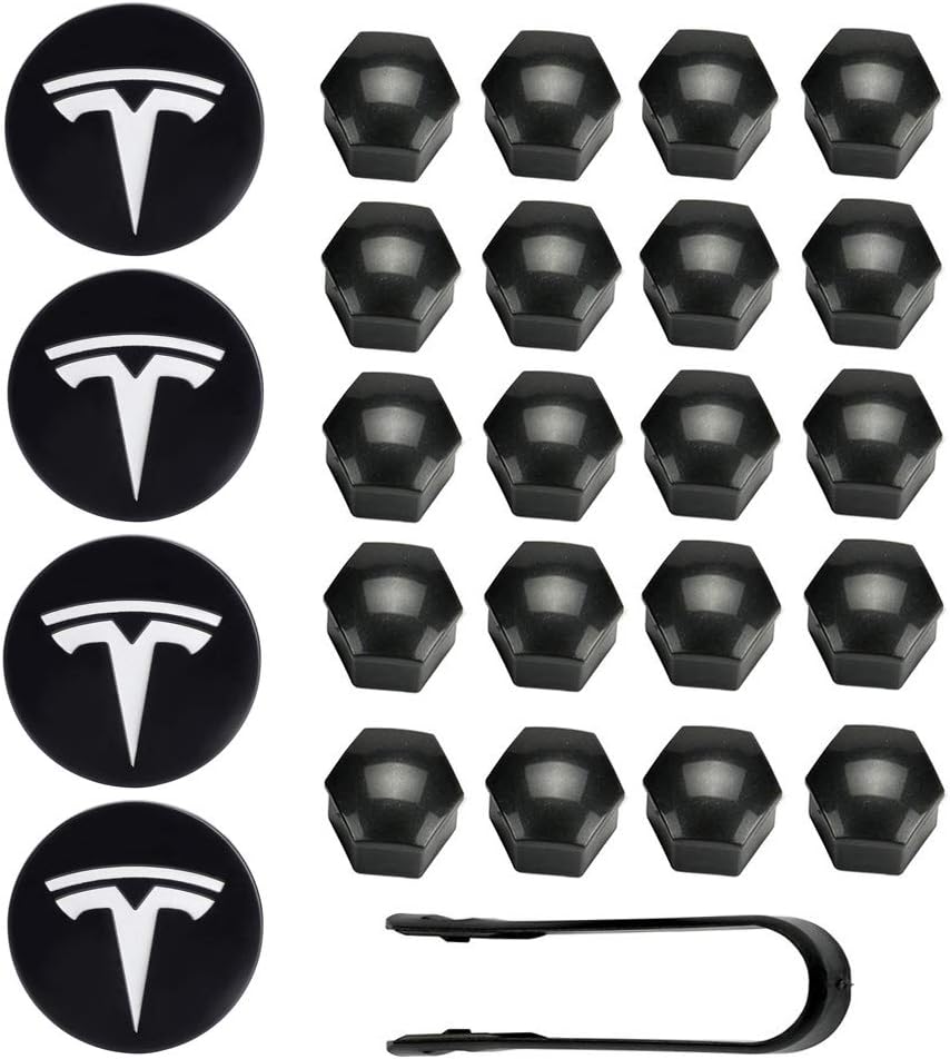 Vonluxsue Tesla Model 3, S & X Aero Wheel Cap Kit (4 Hub Center Cap ...