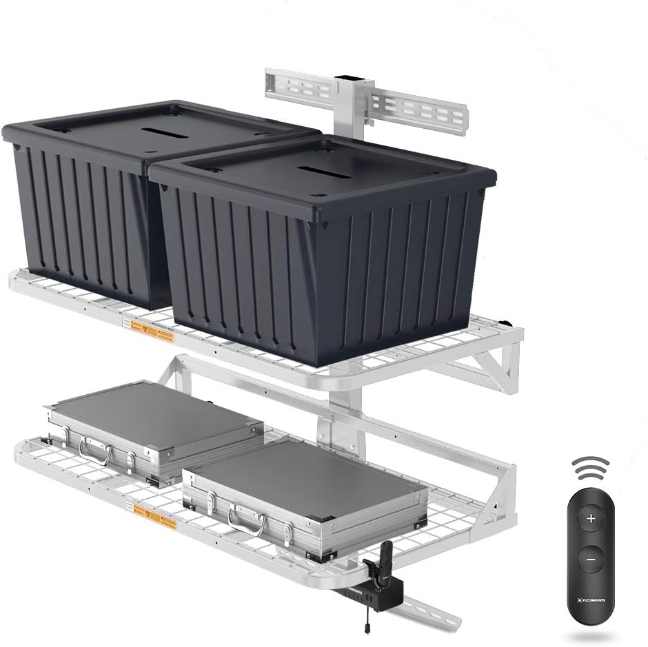 Amazon.com: FLEXIMOUNTS 2 Pack Motorized Lift Storage Wall Shelves ...