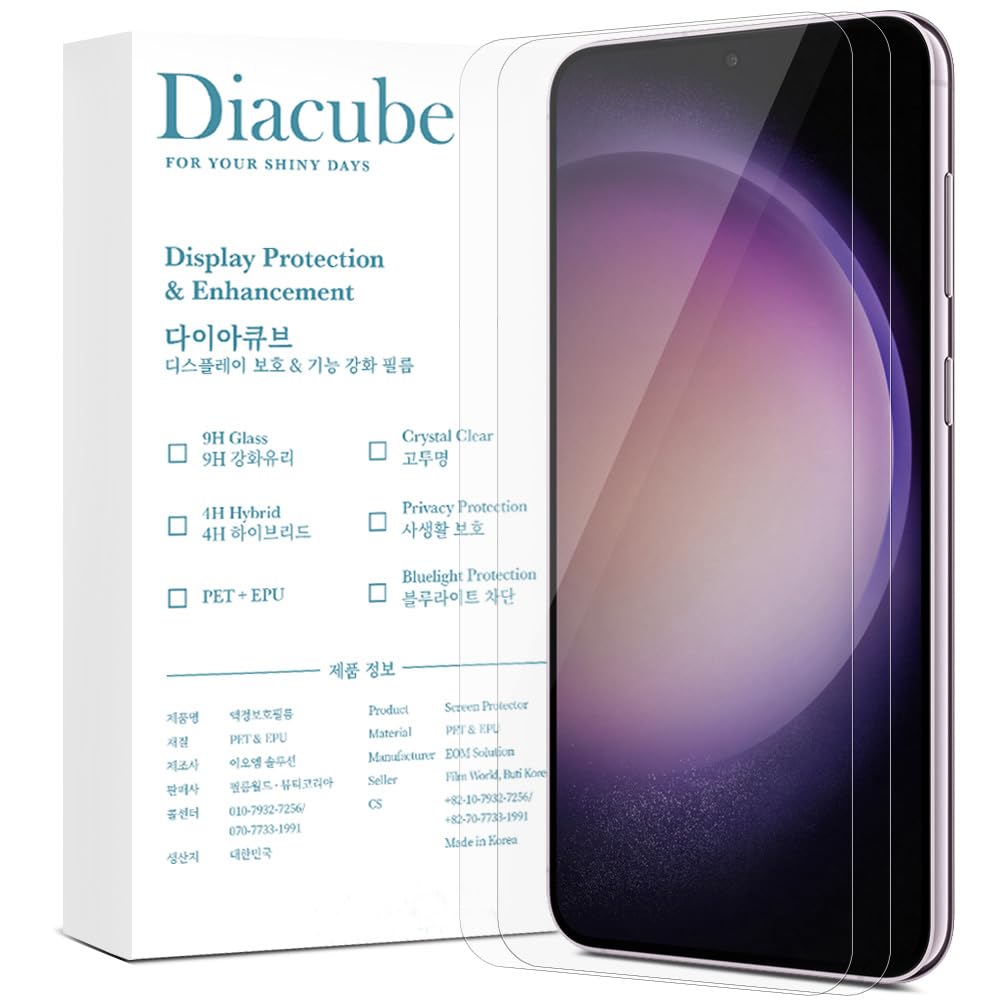 DIACUBE 2-Pack For Samsung Galaxy S24 Plus/S25 Plus, 9H PET Ultra Thin ...