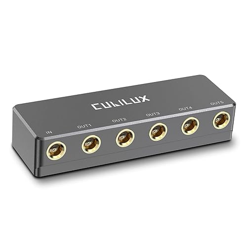 Cubilux 5-Way Quarter Inch Signal Splitter, Passive 1/4” Audio Splitter ...