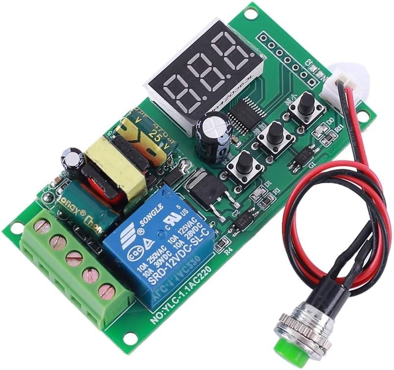 Timer Relay Switch Module, AC 110V 220V Time Controller Switch Board High Level Signal Trigger ...