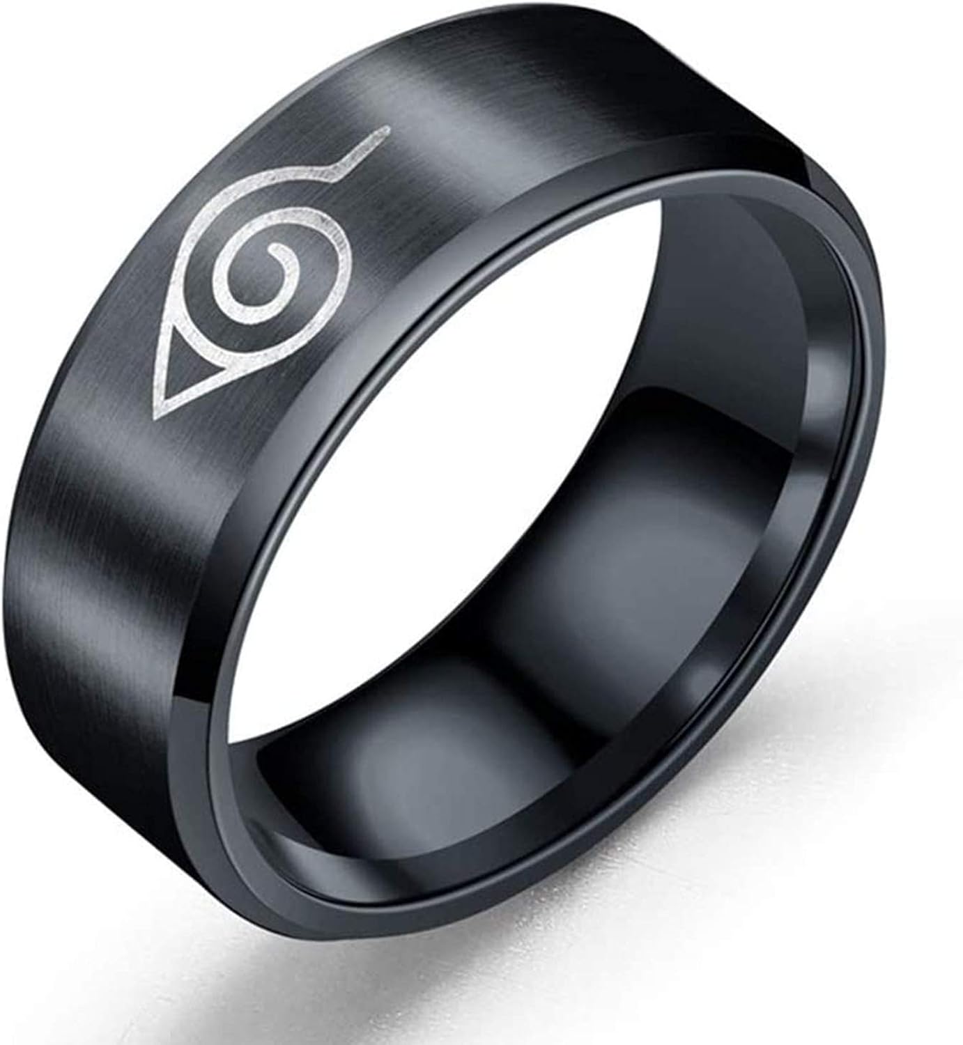 QLGRXWL Anime Peripheral Naruto Bague en acier inoxydable et titane ...