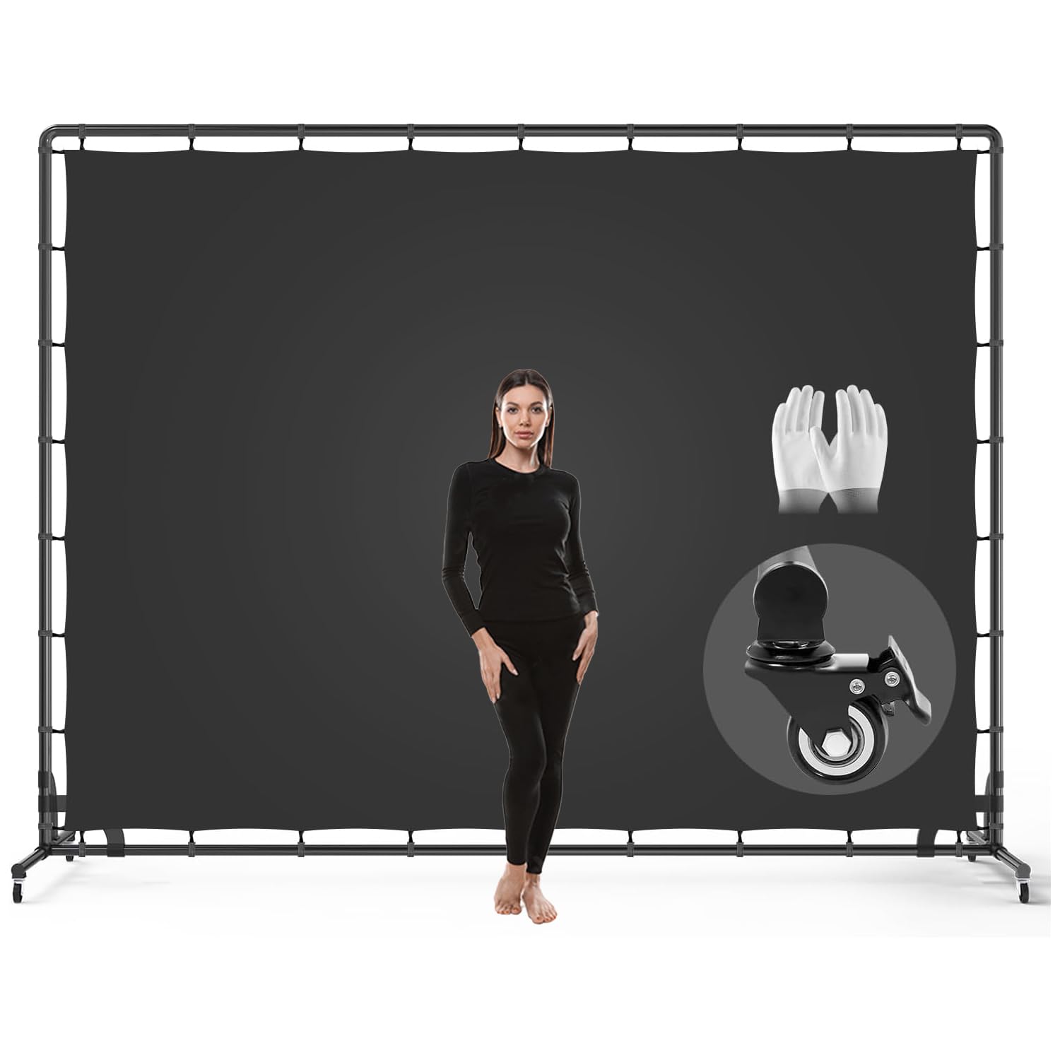 LimoStudio (New Generation) 10 x 7 ft. Backdrop Stands with Black ...