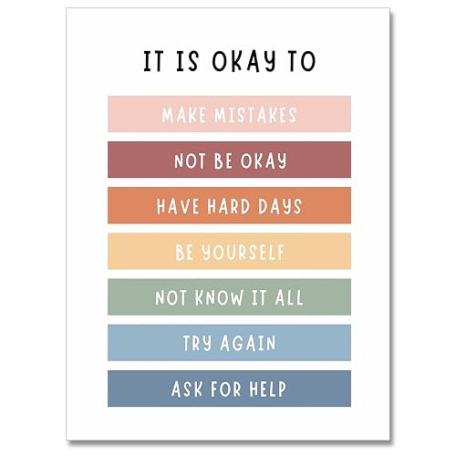 uoyien Growth Mindset Mental Health Posters Boho Classroom Playroom ...