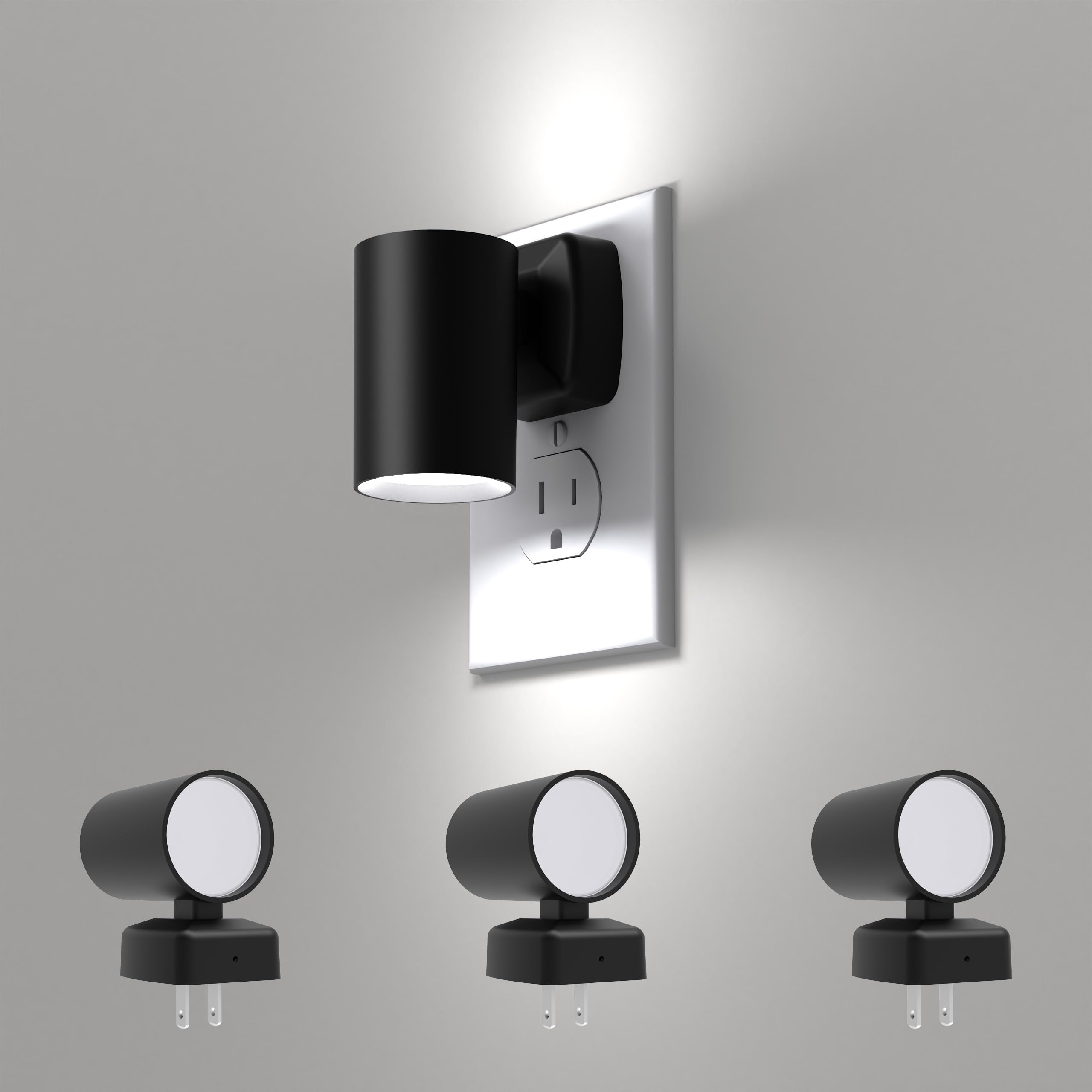 Black Night Light Plug In,Modern Led Night Lights Plug into Wall,Dusk ...