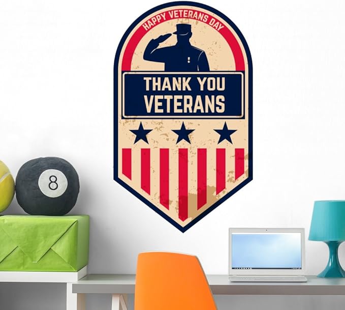Amazon.com: Wallmonkeys Happy Veterans Day Wall Decal Peel and Stick ...
