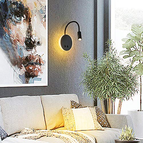 Budbuddy 3W + 8W LED leeslamp wandlamp met schakelaar moderne muur ...