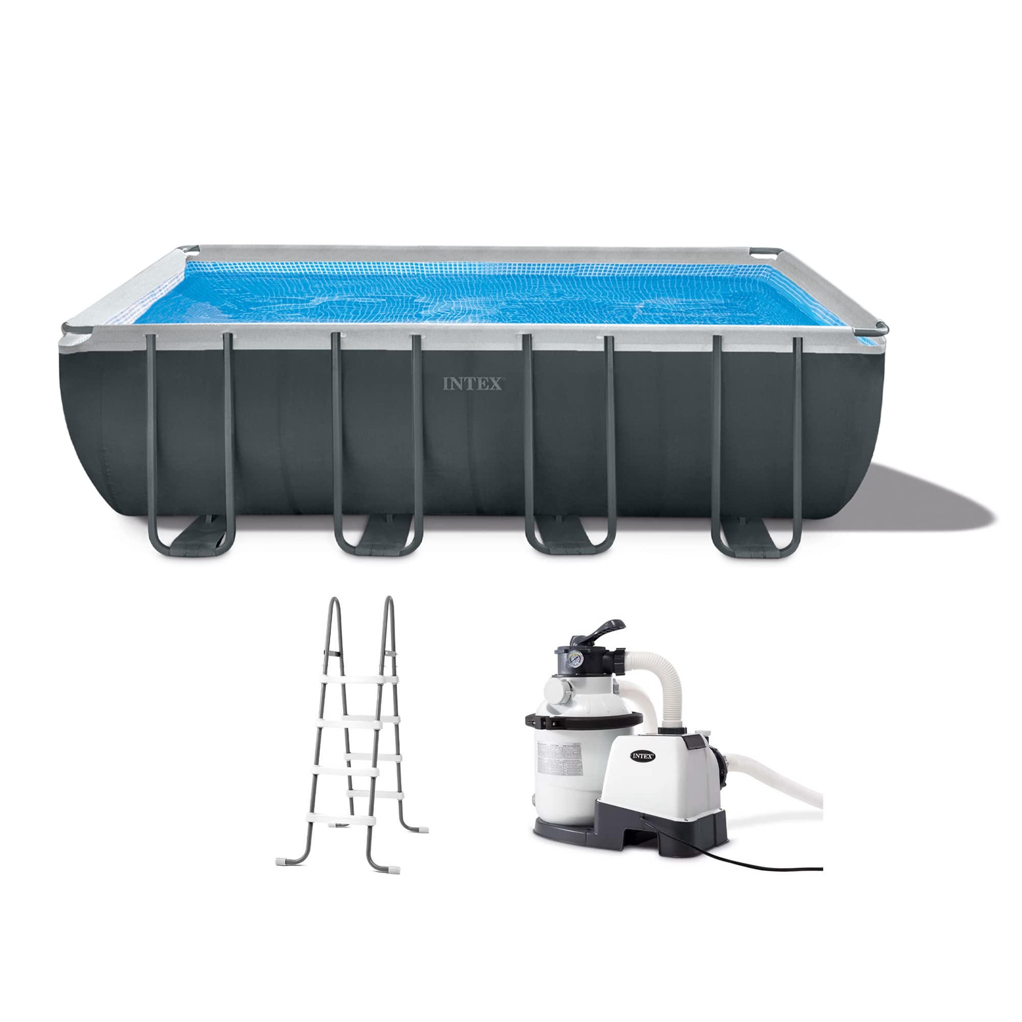 Intex 18' x 9' x 52" Ultra XTR Rectangular Frame Swimming Pool Set with ...