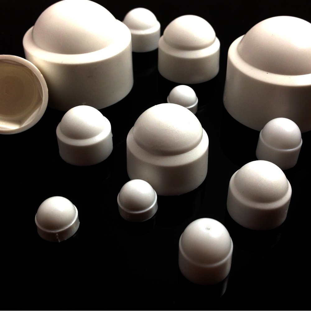 M16 WHITE NUT & BOLT DOME COVER CAPS HEX / HEXAGON, PLASTIC CAP (PACK ...