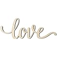 Amazon.com: Love Wooden Sign 2Pack Cutout Love Wood Letter Hanging ...