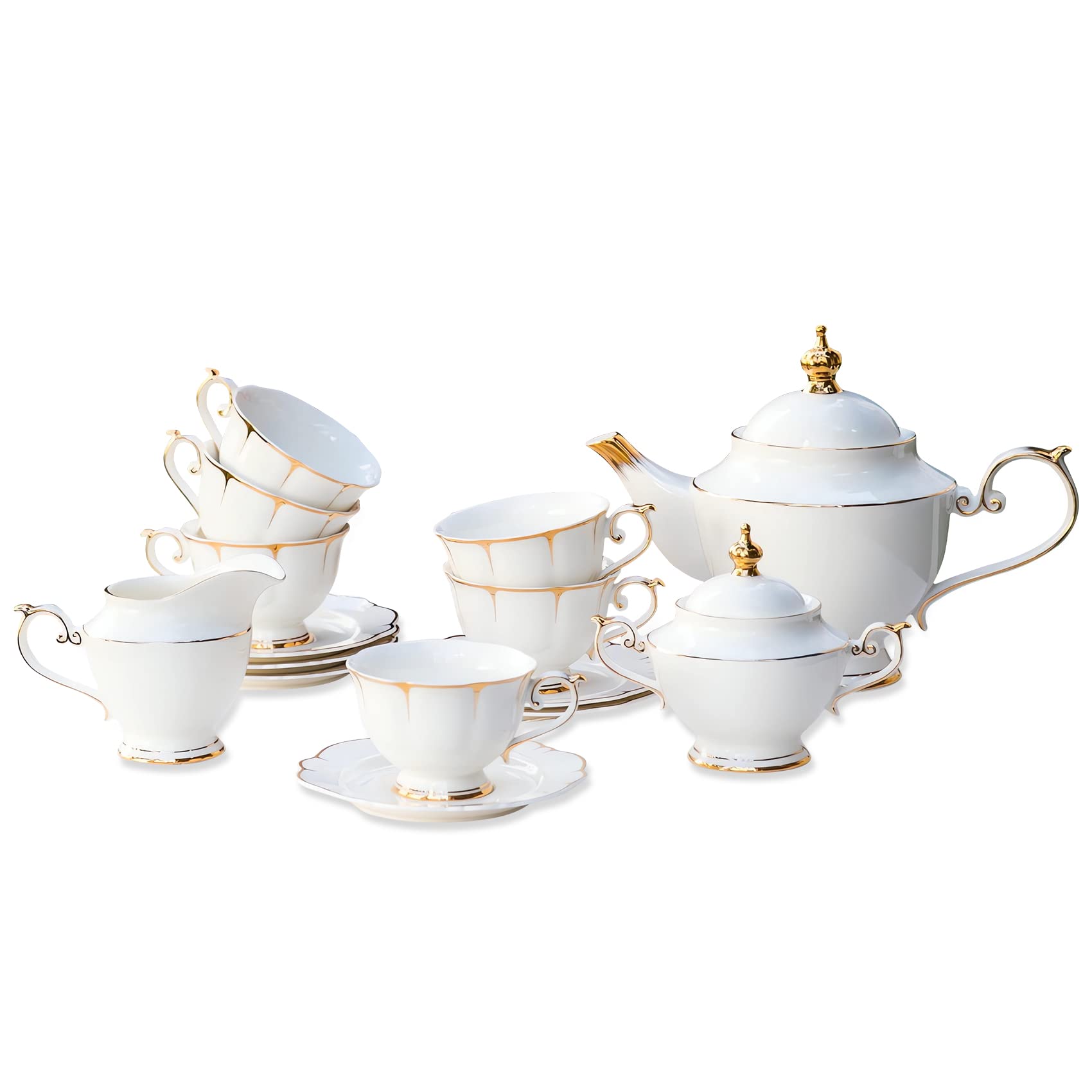 Missing pieces*** ACMLIFE Fine Bone China Tea Set for 6, White ...