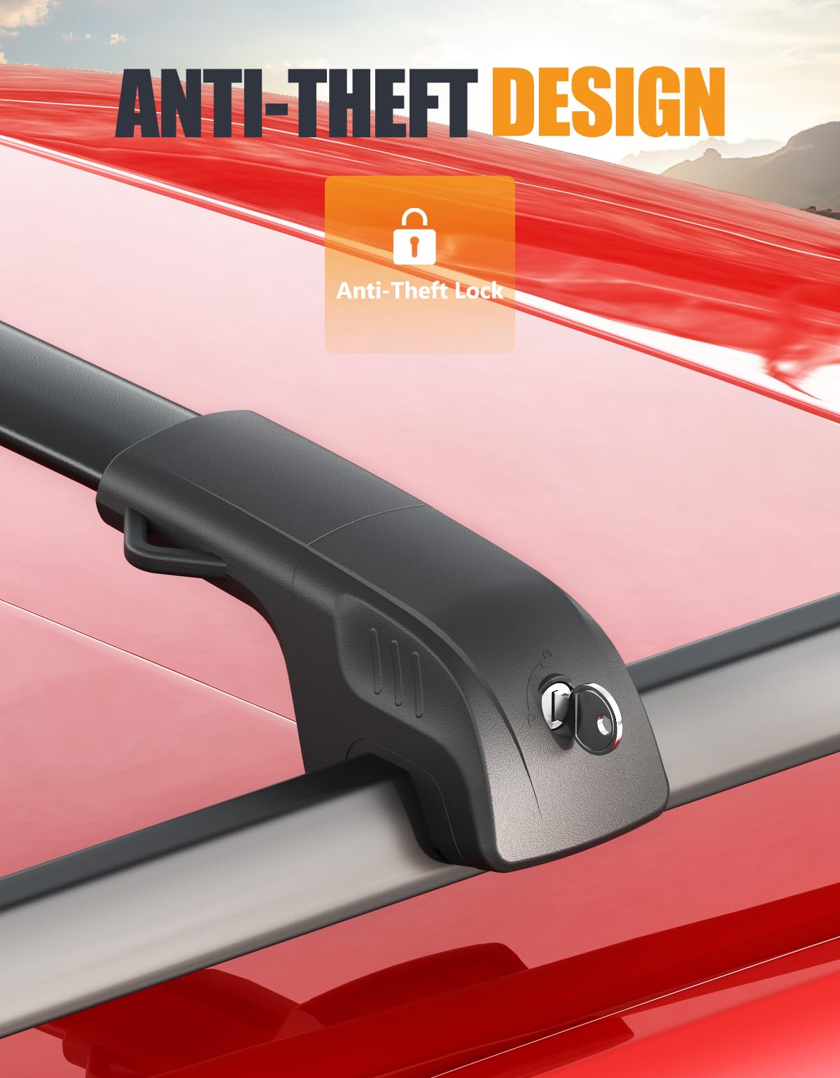 KINGGERI 220lbs Lockable Roof Rack Cross Bars Compatible With Chevy ...