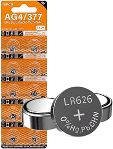 Amazon.com: Cotchear 10pcs 1.5V AG4 LR626 Alkaline Button Battery L626 LR626 LR66 SR626 377 ...