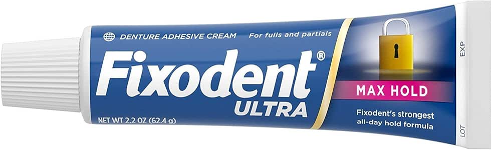 Amazon.com: Fixodent Fixodent Ultra Max Hold Dental Adhesive, 2.2 Ounce ...