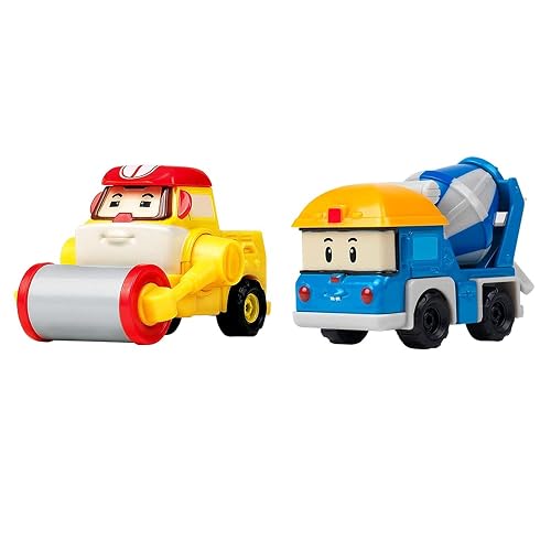 Robocar Poli, 2 Pack DIE-CAST Metal Toy Cars, Construction Team Vehicle ...