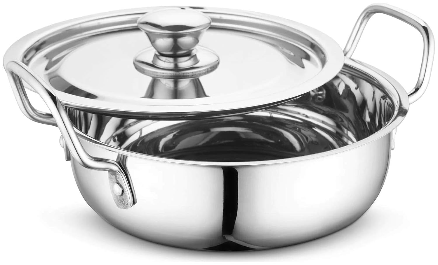 Buy Bartan Star Stainless Steel Induction Bottom Kadhai with Lid - 1 ...