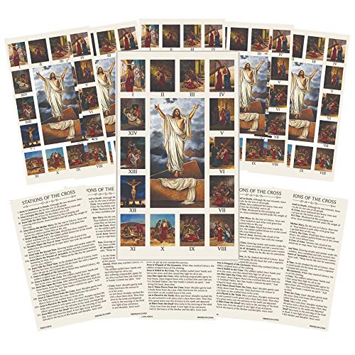 Stations of The Cross Large Holy Prayer Card, Lenten Season Prayers for ...