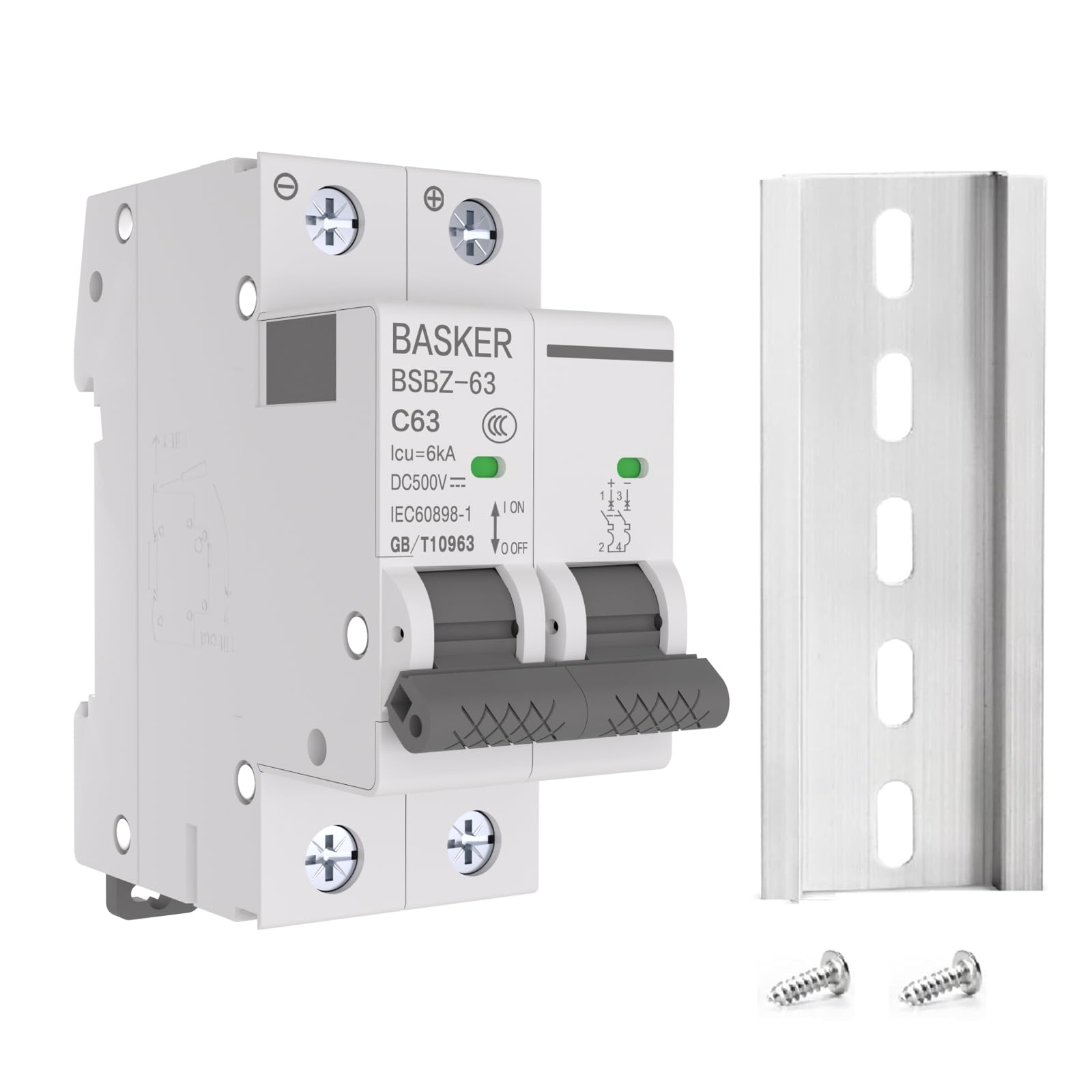 Mua BASKER DC Circuit Breaker, 63 Amp 2 Poles 500V Disconnect Switch ...