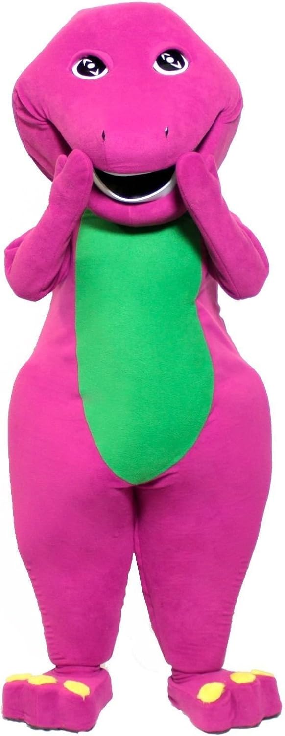Amazon.com: KF Barney Purple Dinosaur Mascot Party Costume Adult ...