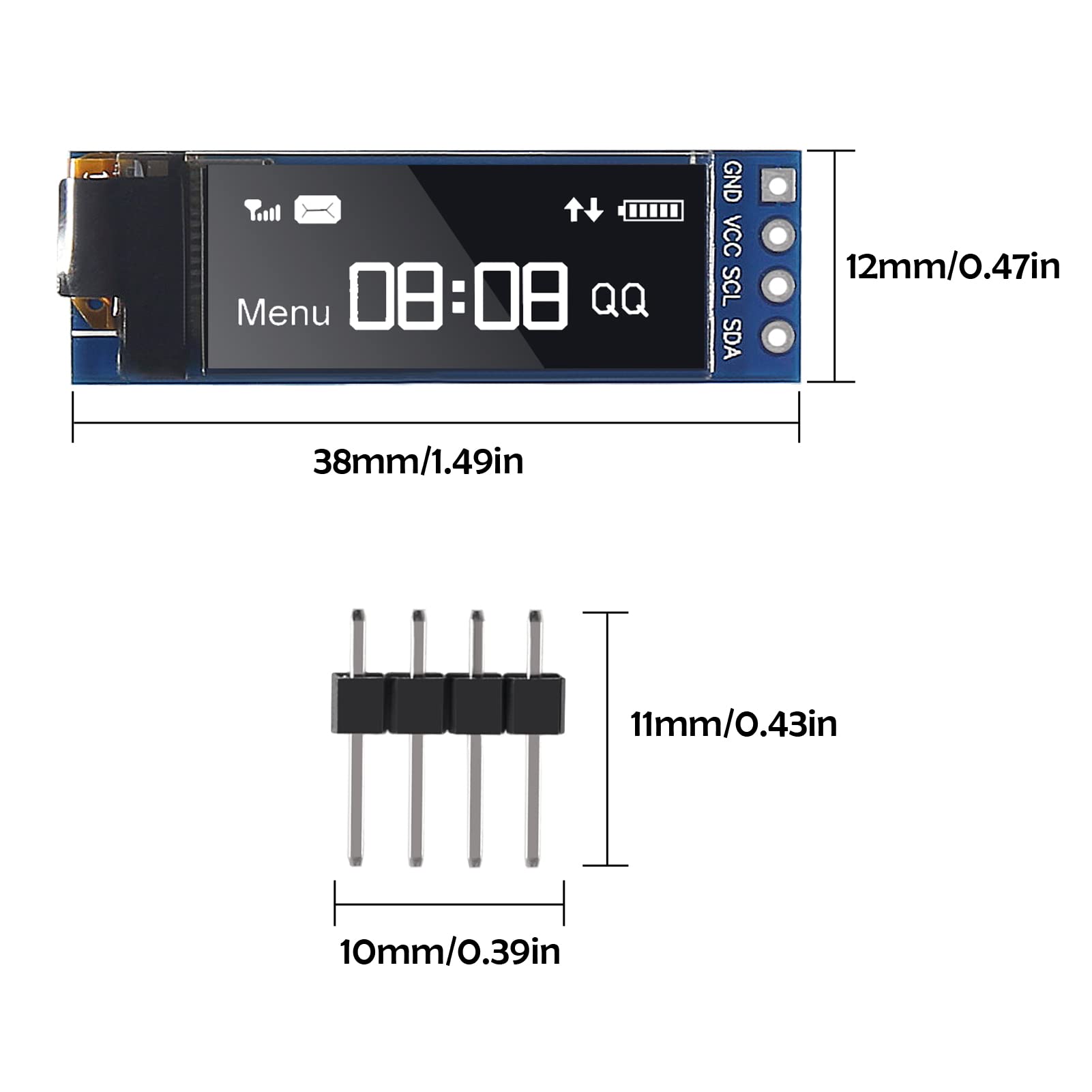 Mua 6pcs I2C OLED Display Module 0.91 Inch I2C SSD1306 OLED Display ...