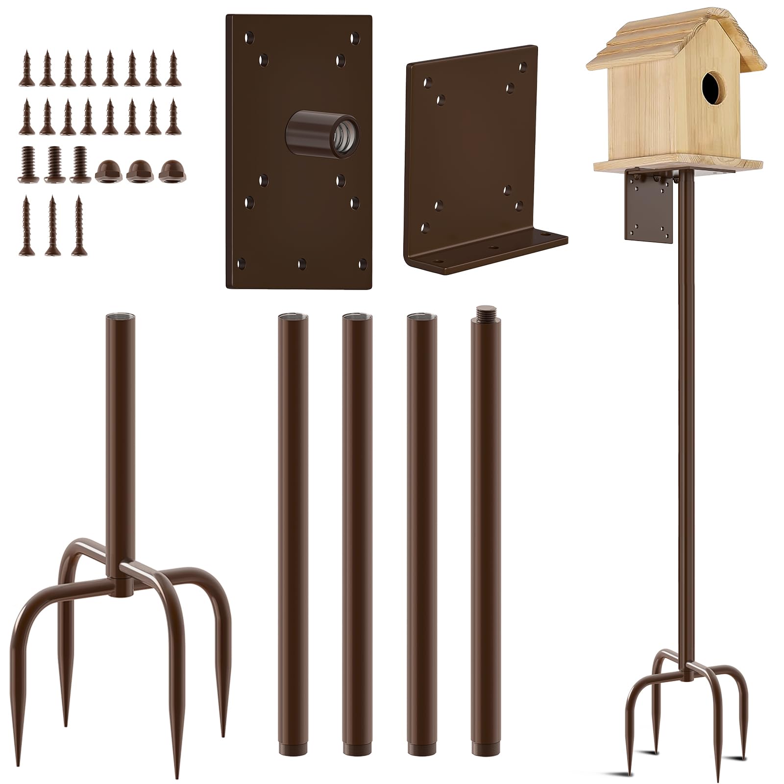 YALINKA Bird Feeder Pole for Outdoors, 79 Inch New Upgraded Hummingbird ...