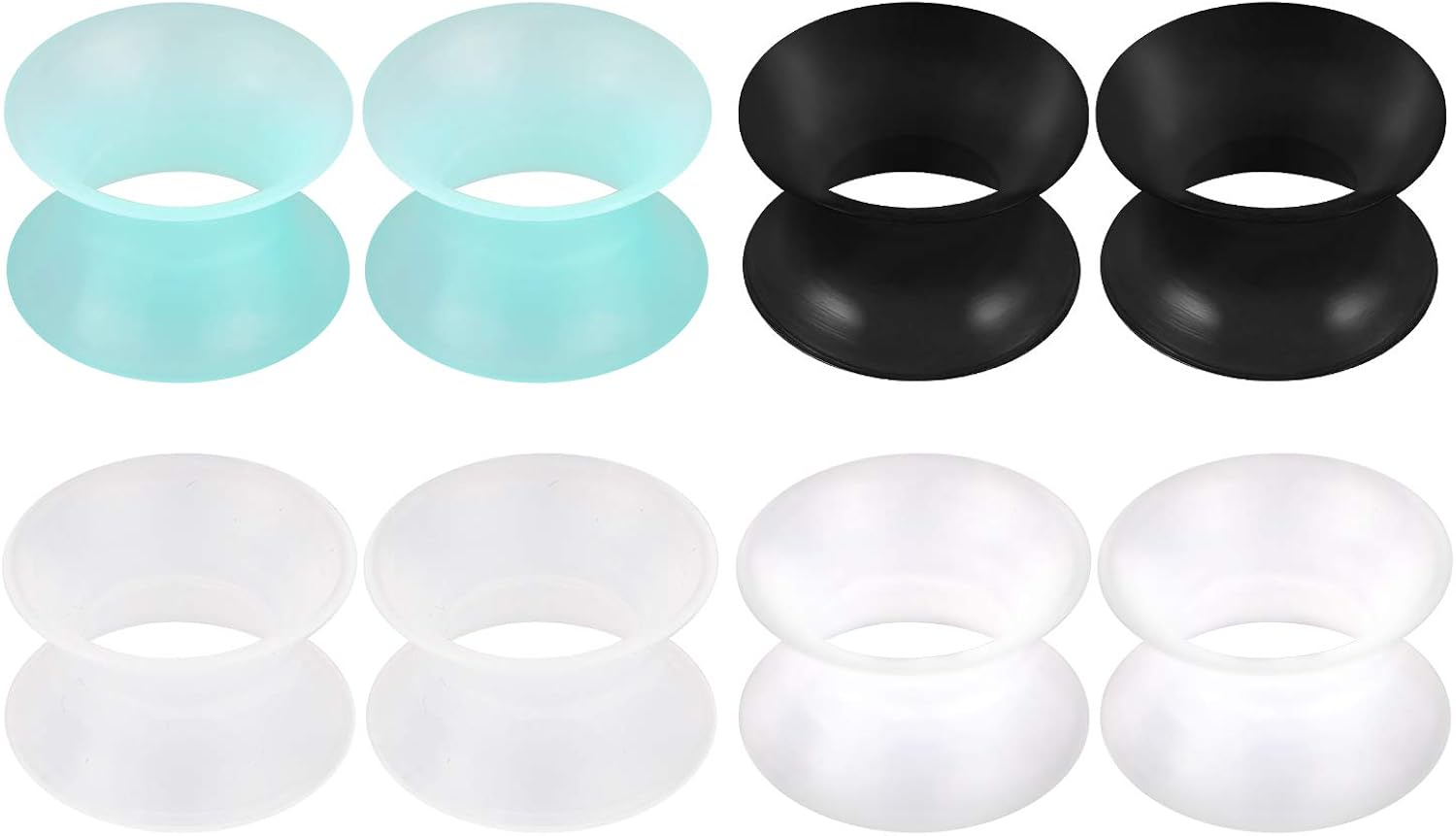 VF VFUN Silicone 5-12MM 2G 0G 00G Ear Plugs Tunnels Double Flared Ear ...