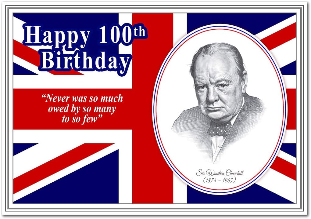 100th Birthday Card for him - Exclusive Handrawn Fine Art Drawing Sir ...