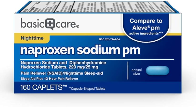 Amazon.com: Amazon Basic Care Naproxen Sodium PM, 220 mg ...