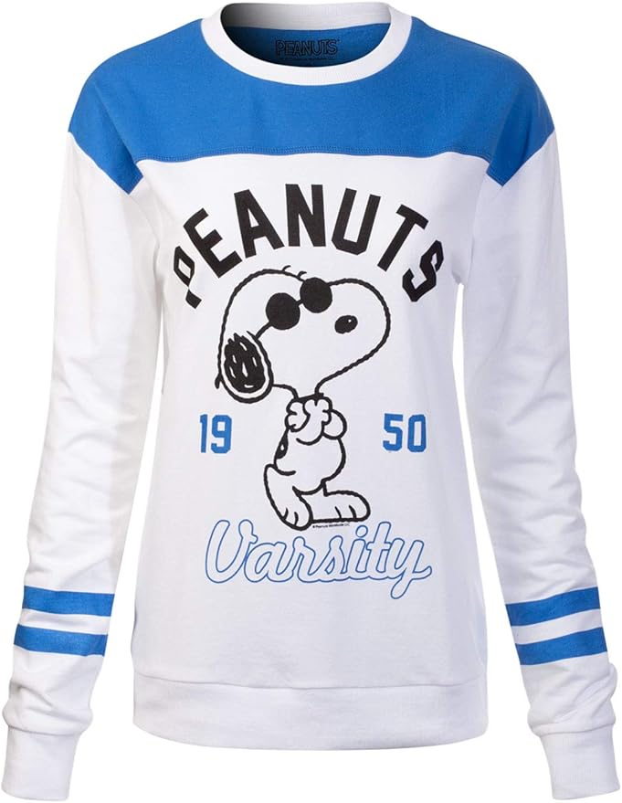 Instar Mode Women's Peanuts Snoopy Long Sleeve Crewneck Sweatshirt ...