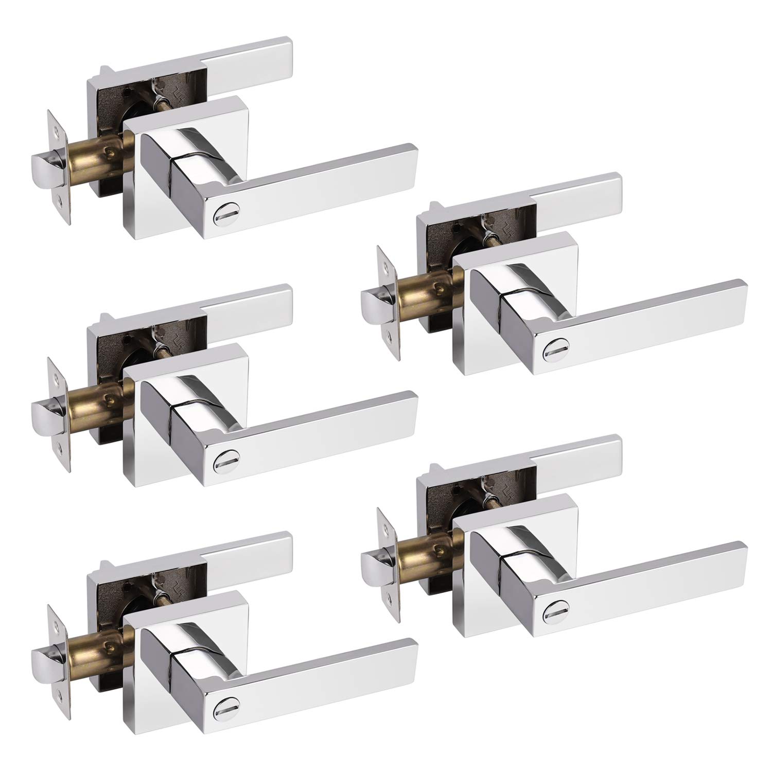 Probrico Bed and Bath Door Locks Interior Heavy Duty Privacy Levers in ...