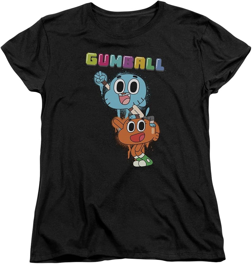 Amazing World of Gumball - Womens Gumball Spray T-Shirt: Amazon.co.uk ...