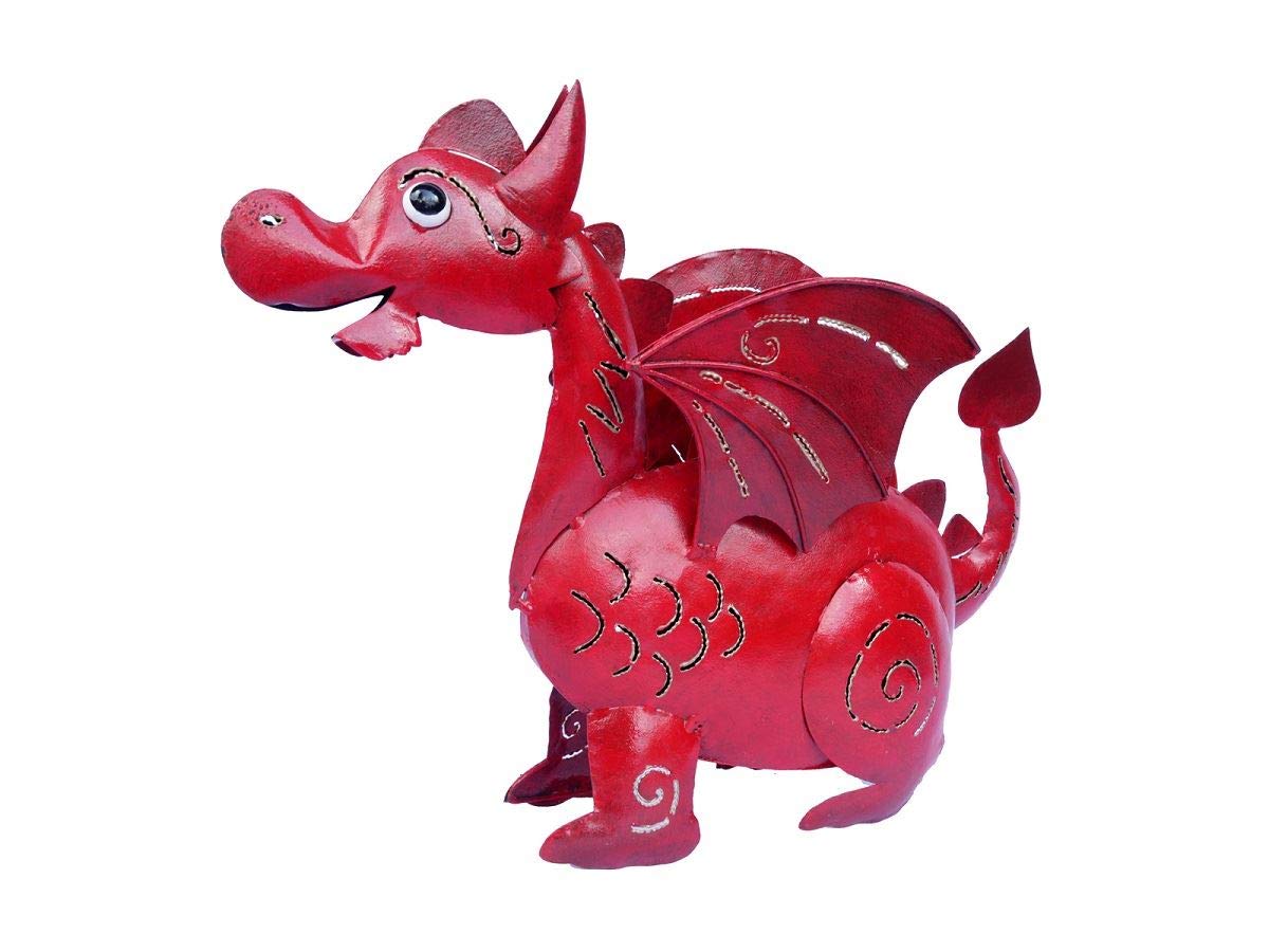 SK Garden Sculpture - Metal Red Dragon Statue Ornament: Amazon.co.uk ...